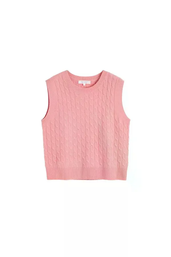 Chinti & Parker Cable-knit Cashmere Tank Top - Pink