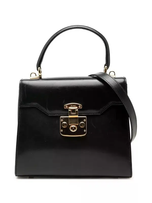 Gucci 20th Century Smooth Calfskin Lady Lock Satchel - Black