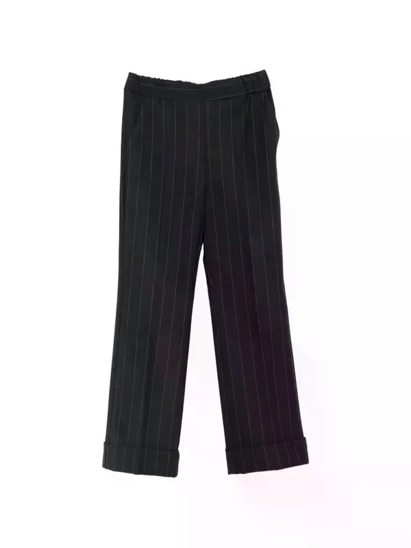 EMME Pinstripe Turn-up Trousers