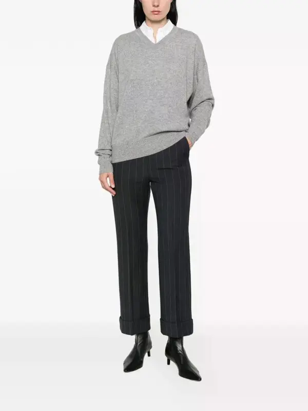 EMME Pinstripe Turn-up Trousers