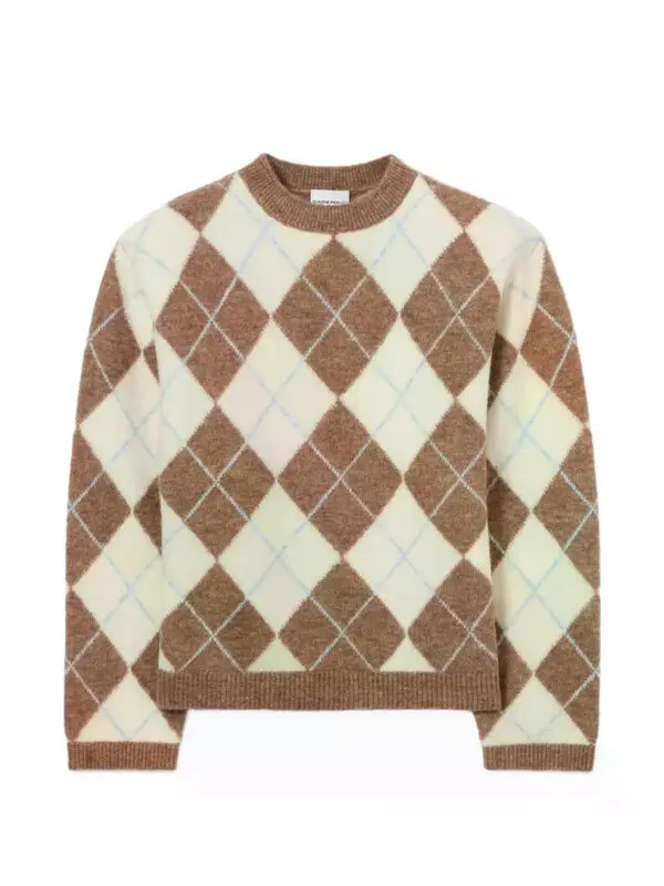 Claudie Pierlot Multicoloured Argyle Jumper - Brown