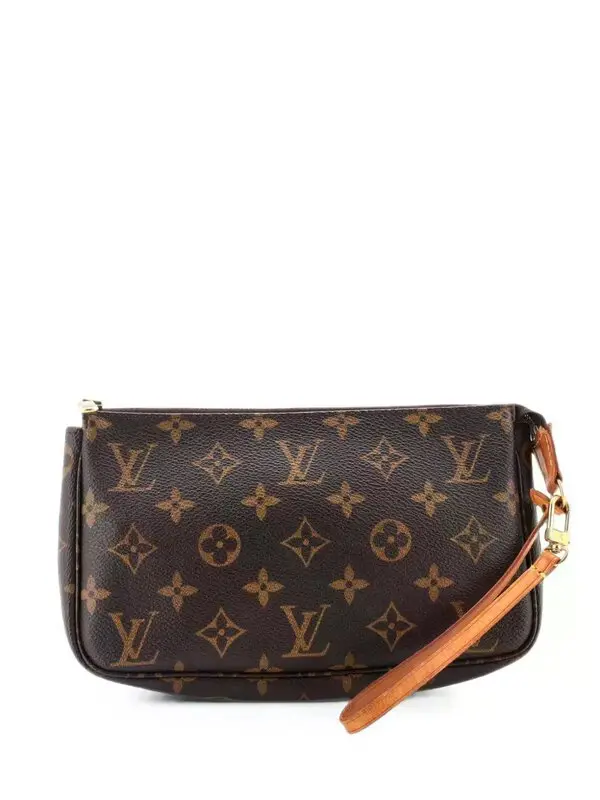 LOUIS VUITTON Pochette Accessoires Monogram Canvas Clutch Bag - Brown