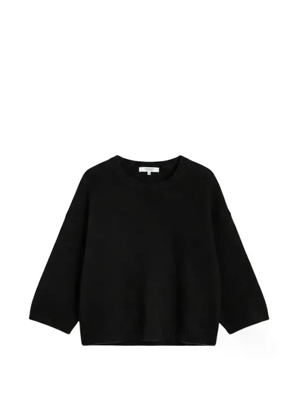 Chinti & Parker Cloud Cropped-sleeve Sweater - Black