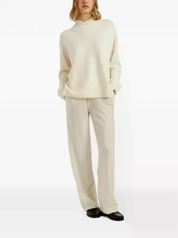 Chinti & Parker Cashmere Wrap Neck Sweater - Neutrals