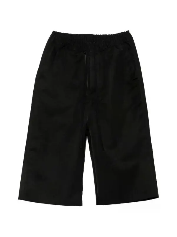 THOM KROM Drawstring Cropped Wide-leg Trousers - Black