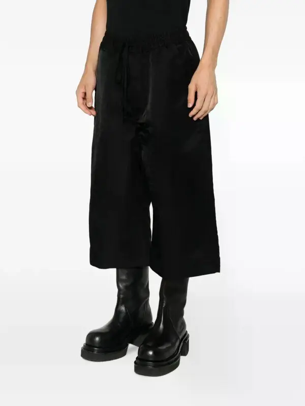 THOM KROM Drawstring Cropped Wide-leg Trousers