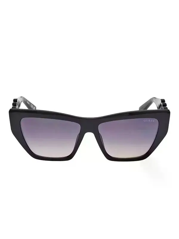 Guess Cat-eye Sunglasses With Cable-link Detail - Black