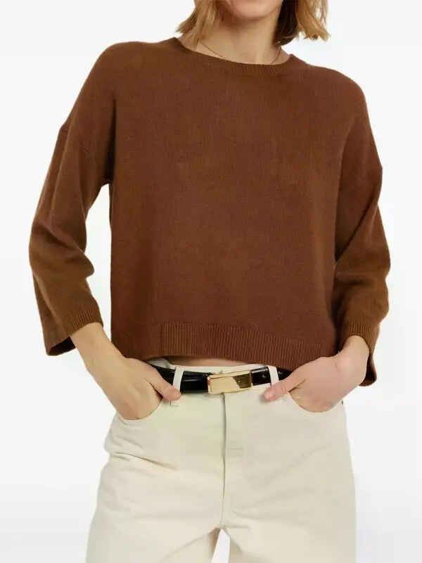 Chinti & Parker Cloud Cropped-sleeve Sweater