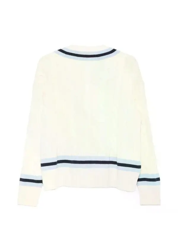 SPORTY & RICH Cable-knit V-neck Sweater
