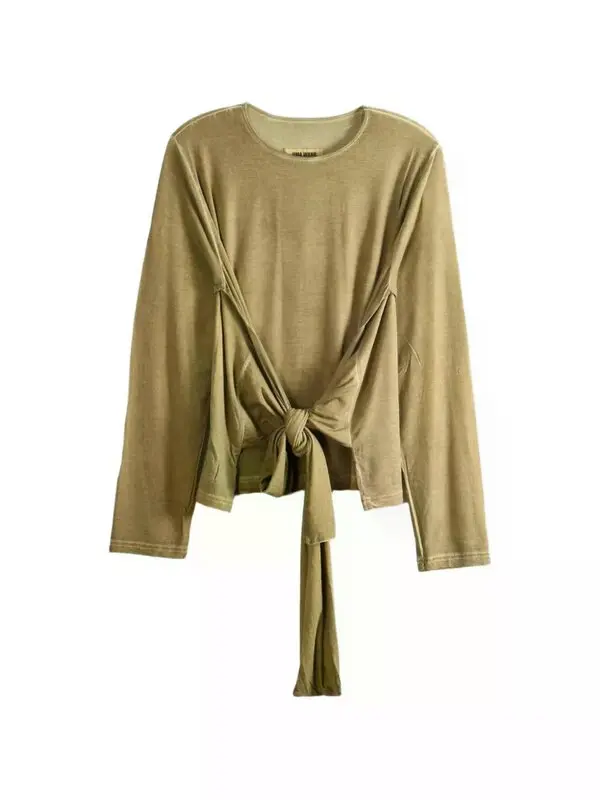 UMA WANG Front-tie Long-sleeve Top - Green