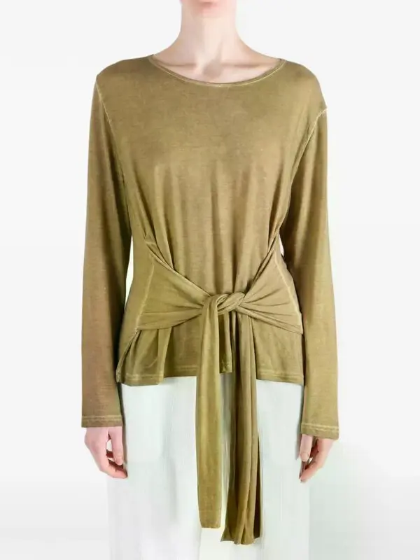 UMA WANG Long Sleeve Front Tie Top
