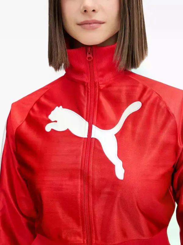 PUMA Logo Print Side Stripe Track Jacket