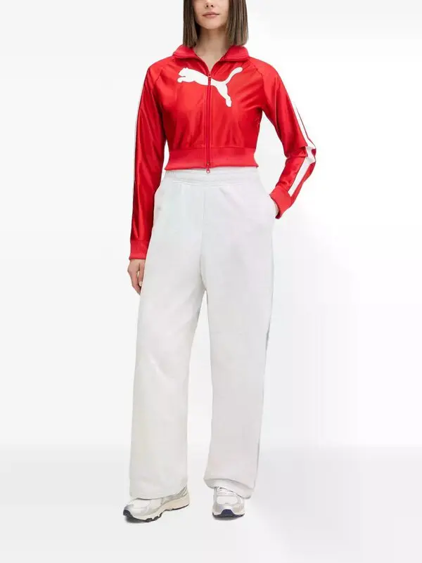 PUMA Logo Print Side Stripe Track Jacket - Red