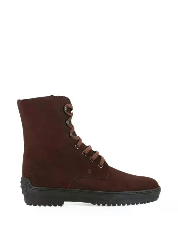 TOD'S Lace-up Suede Boots - Brown