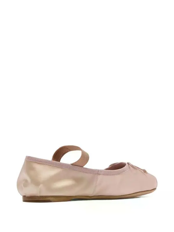 Miu Miu Satin Ballerinas With Logo Detail