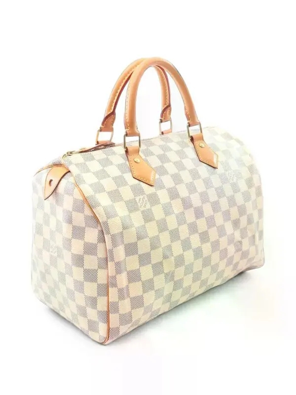 LOUIS VUITTON Speedy Damier Azur Tote Bag - White