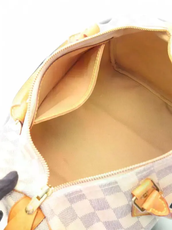 LOUIS VUITTON Speedy Damier Azur Tote Bag - White