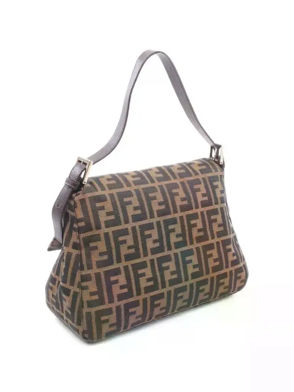 Fendi 2000s Mamma Baguette Zucca Shoulder Bag - Brown