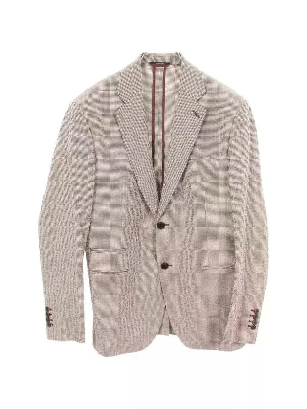 Hermès 2000s Check Seersucker Blazer - Brown