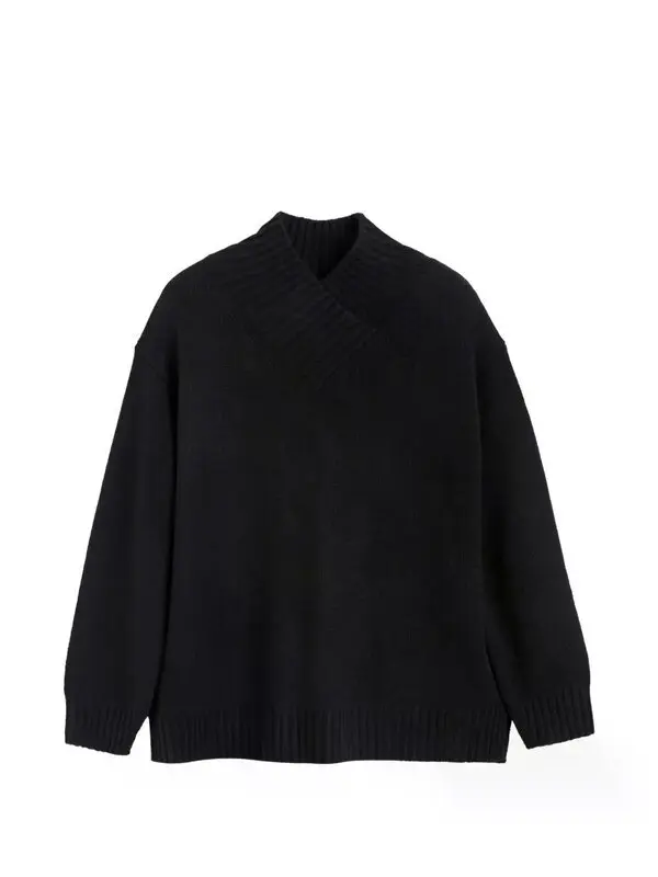 Chinti & Parker Ribbed-knit Wrap-neck Sweater