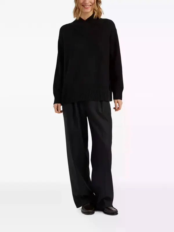 Chinti & Parker Ribbed-knit Wrap-neck Sweater