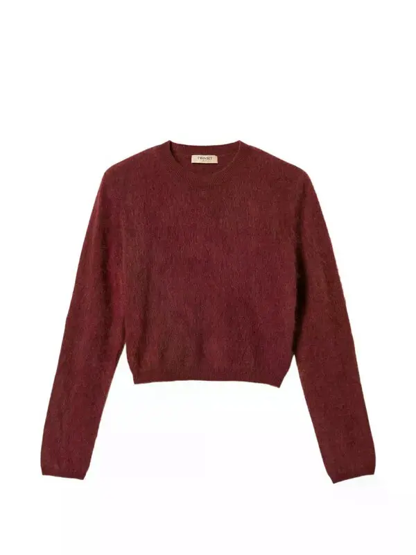 TWINSET Brushed Wool Crew Neck Jumper - Red
