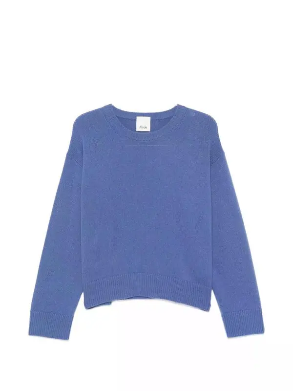 ALLUDE Ribbed-trim Crew-neck Sweater - Blue
