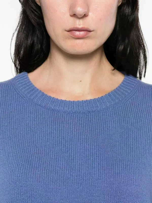 ALLUDE Ribbed-trim Crew-neck Sweater