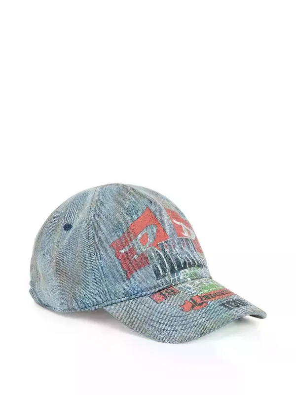 DIESEL® Denim Baseball Cap With Concert Graphics - Blue
