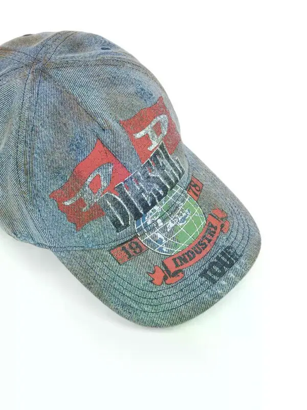 DIESEL® Denim Baseball Cap With Concert Graphics
