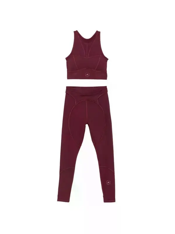 Adidas By Stella McCartney Logo-print Panelled Leggings - Red