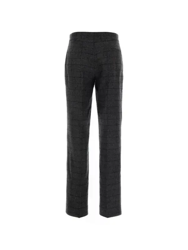 Moschino Embroidered Checked Wool Trousers