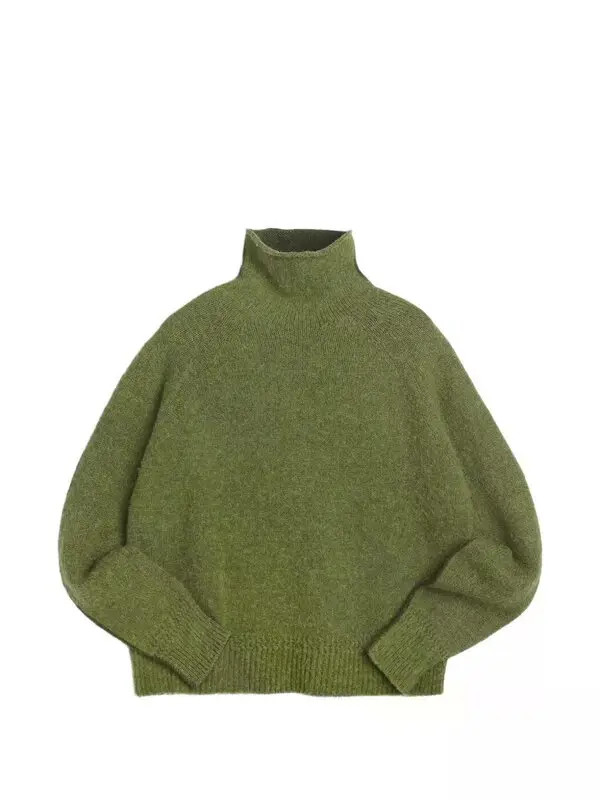 You Must Create Beat Knit Roll-neck Sweater - Green