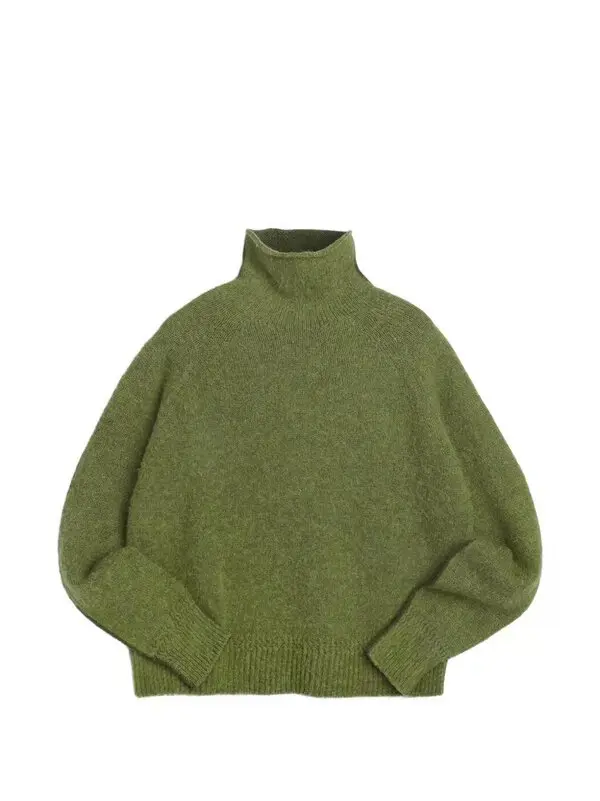 You Must Create Beat Knit Roll-neck Sweater - Green
