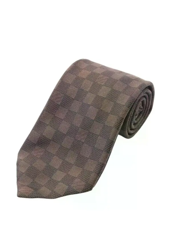 LOUIS VUITTON Damier Silk Necktie - Brown