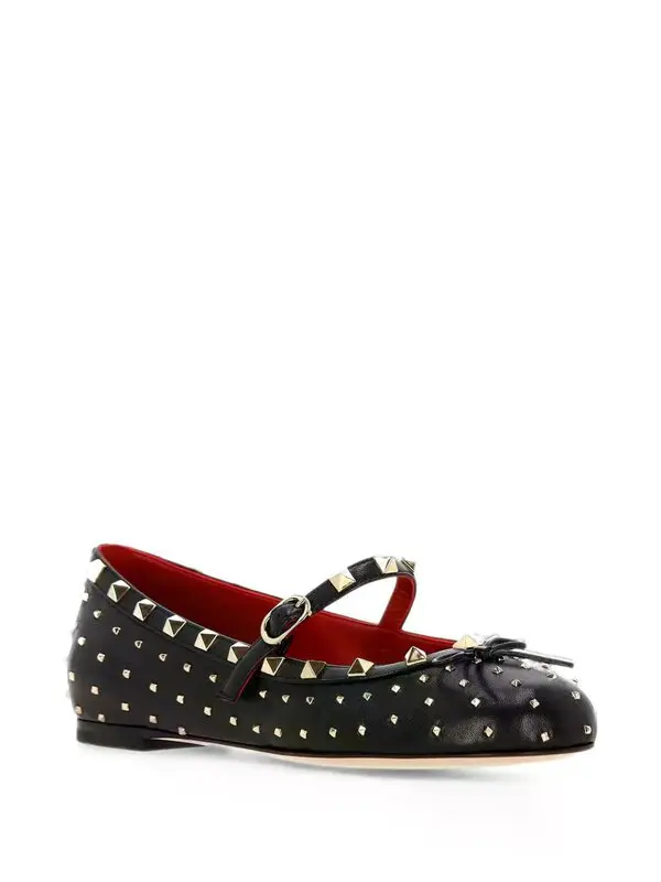 Valentino Garavani Mary-jane Rockstud Nappa Ballerinas 05mm - Black