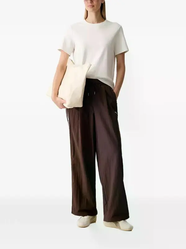 PUMA Drawstring-waist Side-stripe Wide-leg Track Pants - Brown