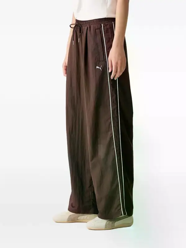 PUMA Drawstring-waist Side-stripe Wide-leg Track Pants