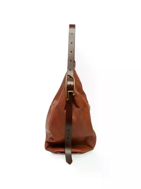DIESEL® D-line Hobo Bag In Shiny Leather - Brown