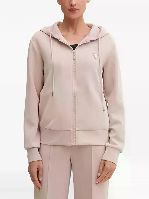 Guess Logo Plaque Zip-up Hoodie
