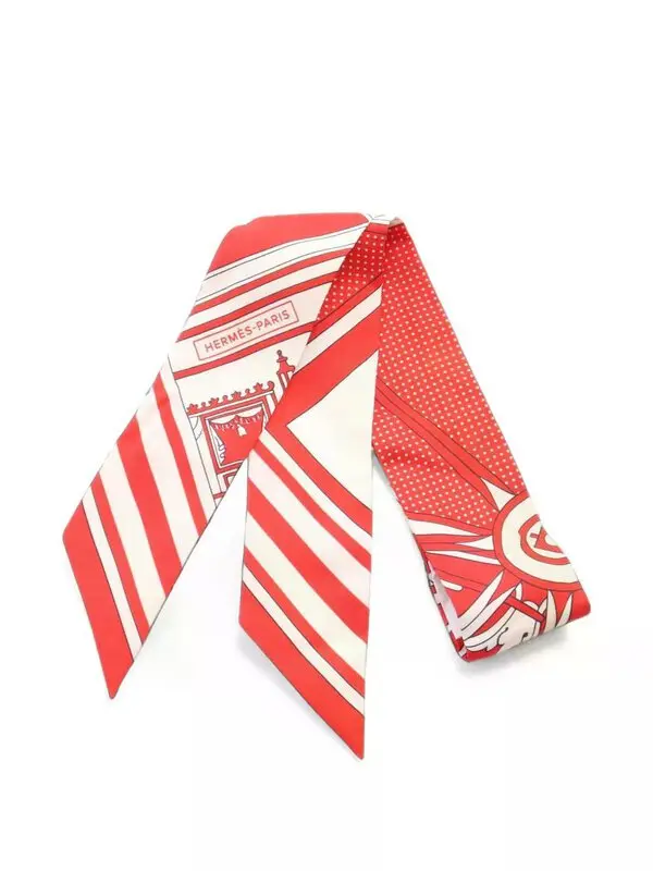 Hermès 2000s Washington's Carriage Ribbon Scarf - Red