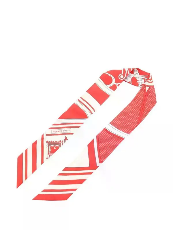 Hermès 2000s Washington's Carriage Ribbon Scarf - Red