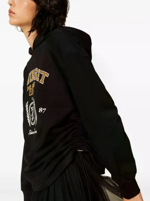 TWINSET Hoodie With Logo Print And Drawstring Hem