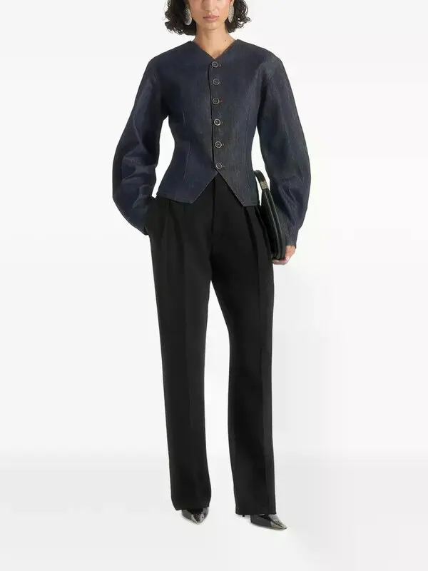 Manière De Voir Denim Hourglass Jacket - Blue