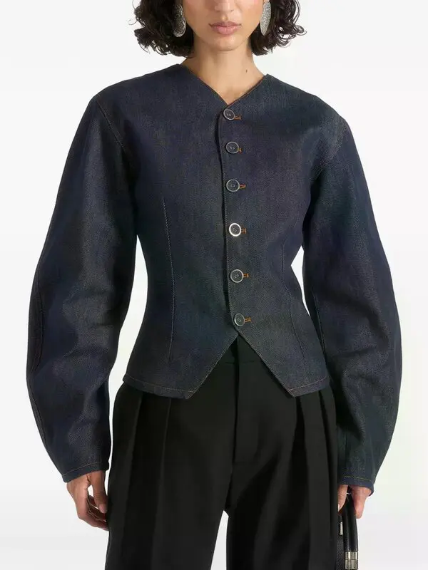Manière De Voir Denim Hourglass Jacket - Blue