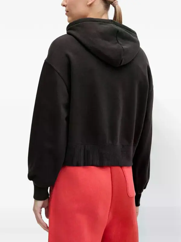 PUMA Logo-embroidered Cropped Hoodie