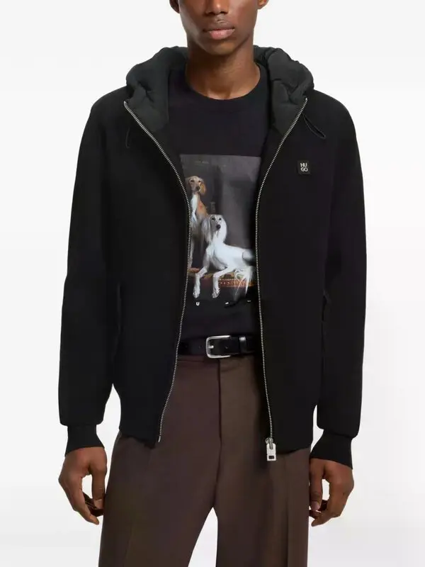 Hugo Relaxed-fit Hooded Jacket With Branded Details