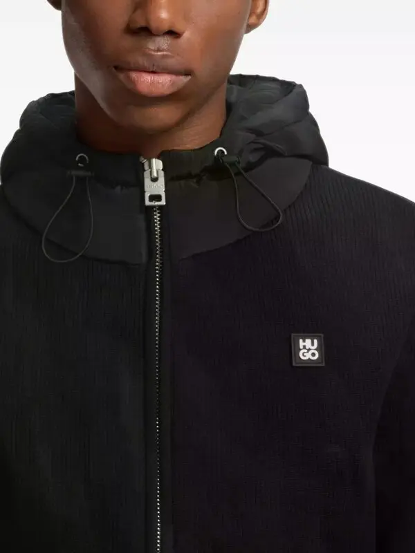 Hugo Relaxed-fit Hooded Jacket With Branded Details