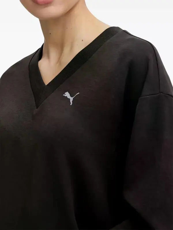 PUMA V-neck Logo-embroidered Sweater