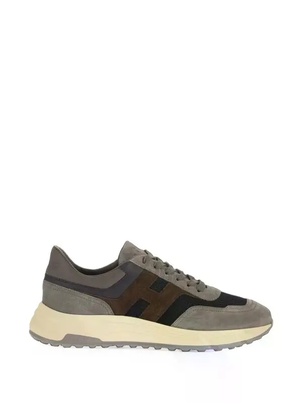 Hogan Hyperlight Suede And Leather Sneakers - Grey